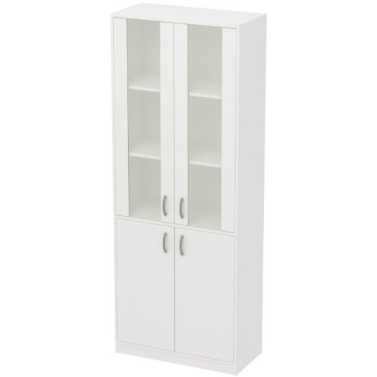 Шкаф Меб-фф офисный ШБ-3+ДВ-62 матовый цвет Белый 77/37/200 см