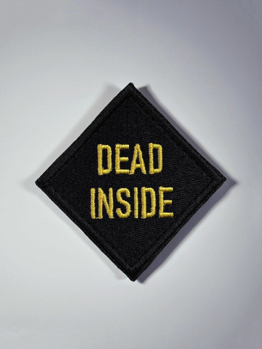 Шеврон Dead Inside, на липучке, авторская работа, оксфорд, 50х50 см, черный — фото 1