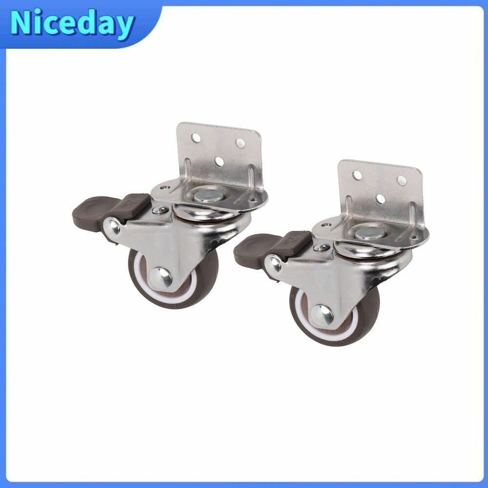 2 шт роликовые колеса 360 резиновые с тормозом