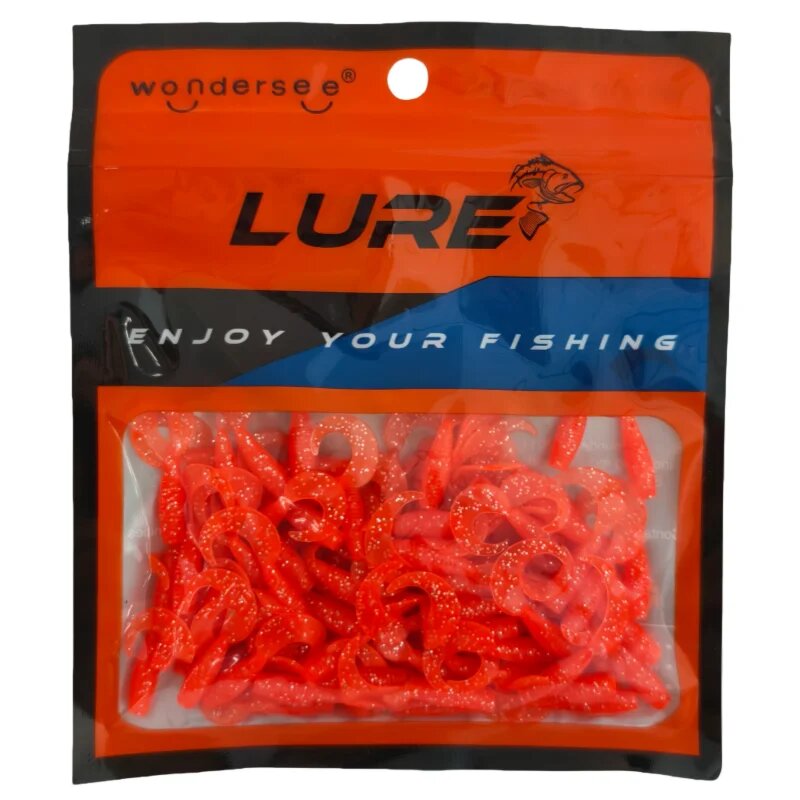 Wondersee приманка для рыбалки, червь Orange S 25mm, 50шт