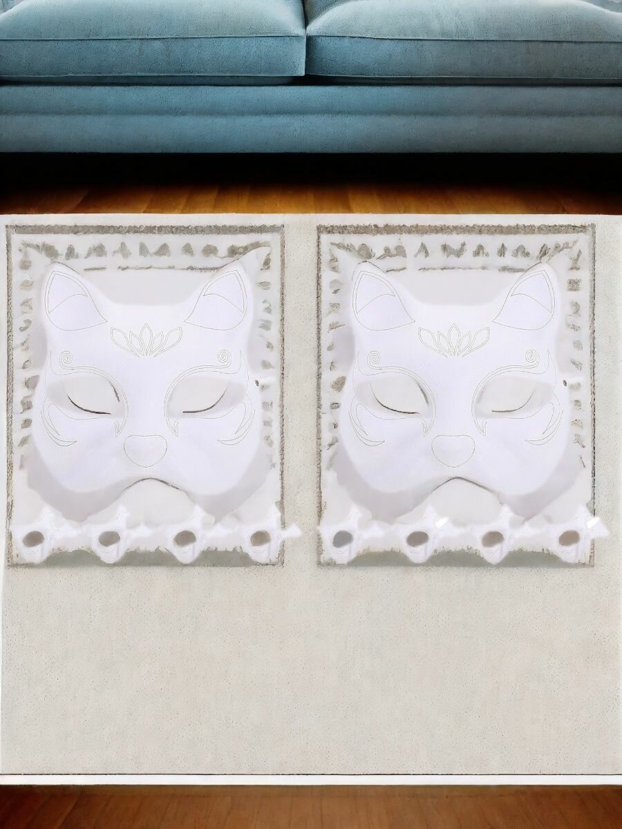 Белые бумажные декоративные маски кошачьей формы для вечеринки, 10 штук