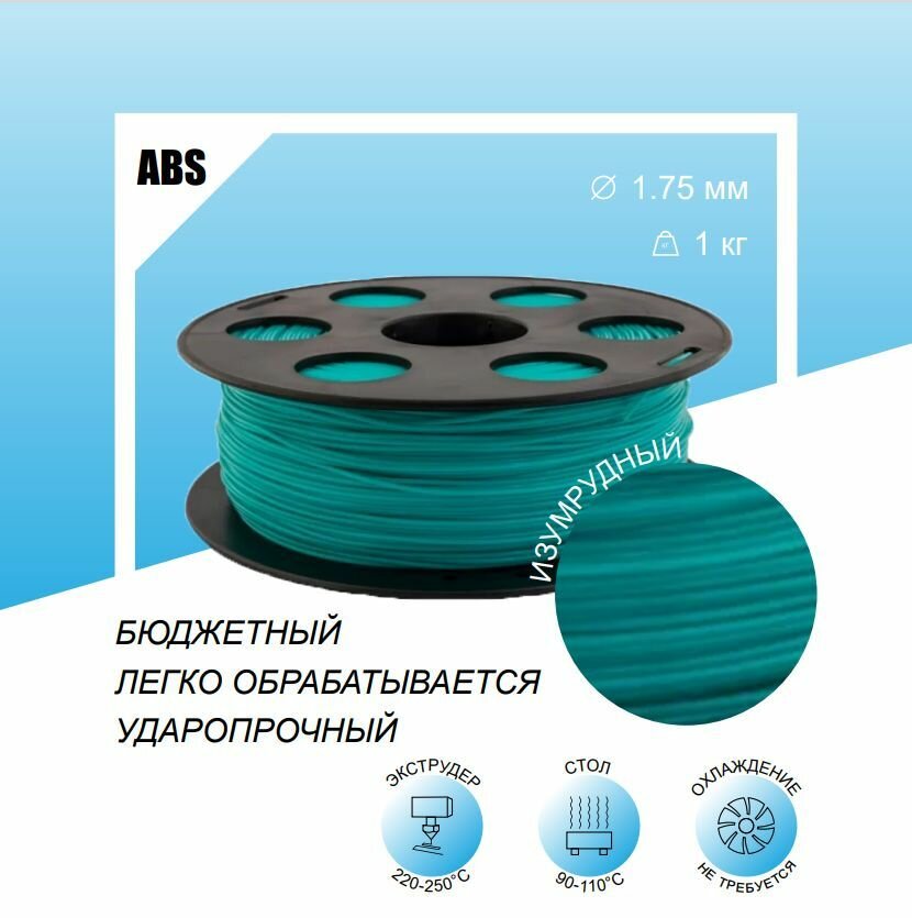 Изумрудный ABS пластик Bestfilament для 3D-принтеров 1 кг (1,75 мм)