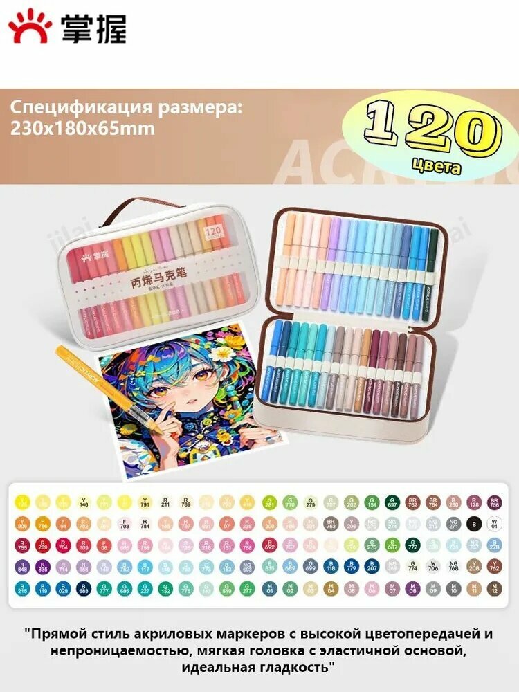 Grasp Набор маркеров Акриловый, толщина: 1 мм, 120 шт.