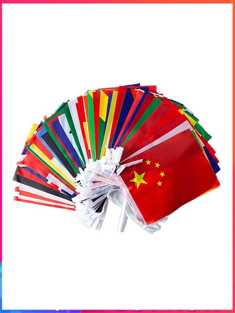 Для чемпионата мира футболу в Катаре 2022 года, 8 метров, 32 шт, флаги, гирлянды, стран по всему миру, игры с флагами наций, подвесные