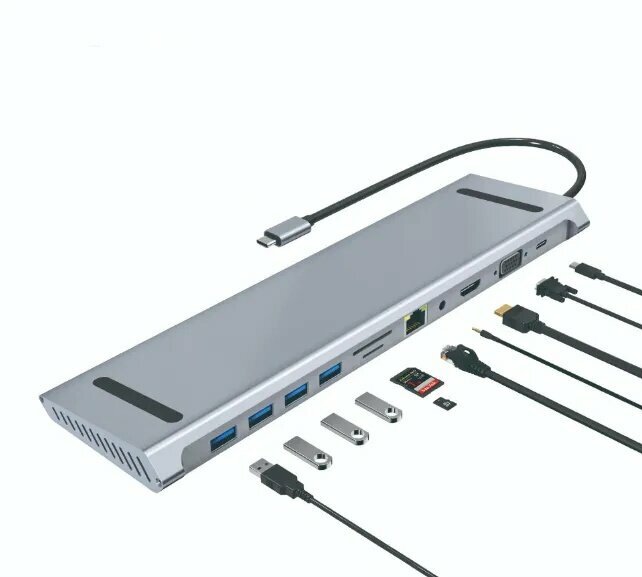 Acasis 11in1-портовая док-станция USB-C с разрешением 4K 60Hz и зарядкой PD 100 Вт docking station