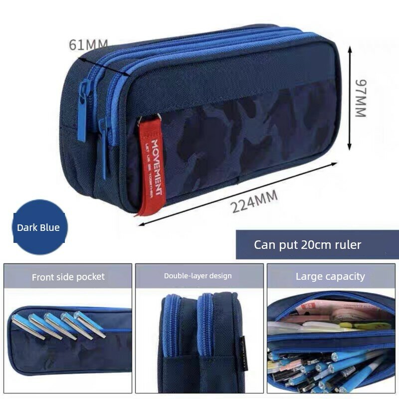 Пенал Deli из холщовой ткани, многофункциональная сумка для канцелярских принадлежностей с держателем для ручек для
