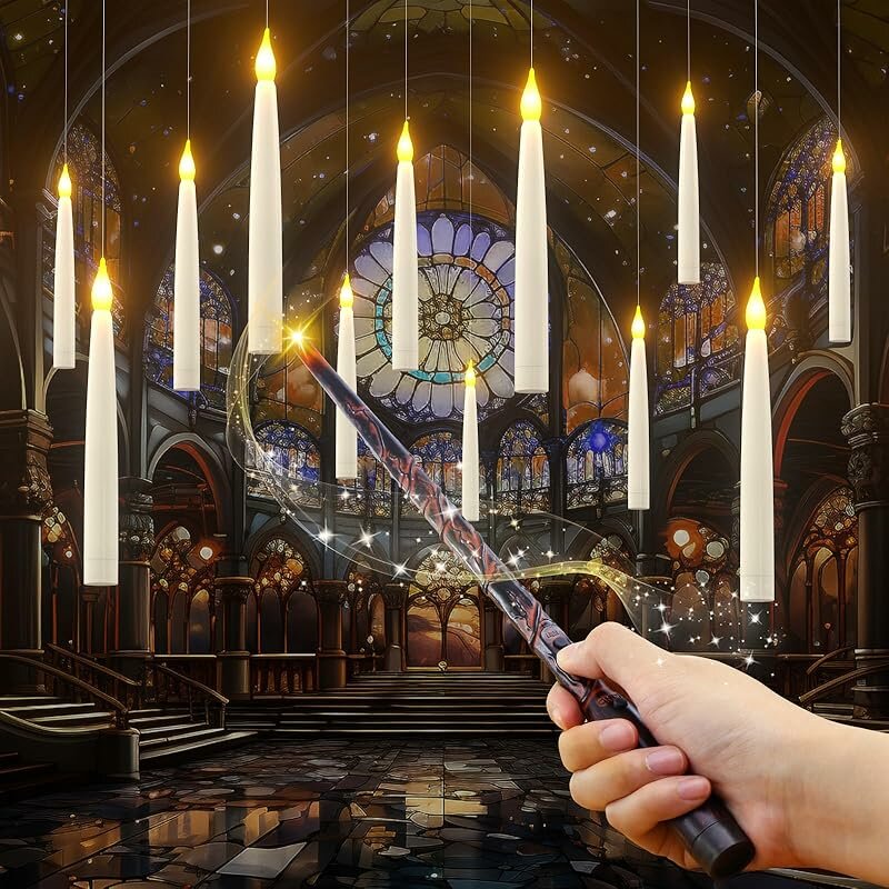 Беспламенные плавающие свечи с палочкой, 12 шт.