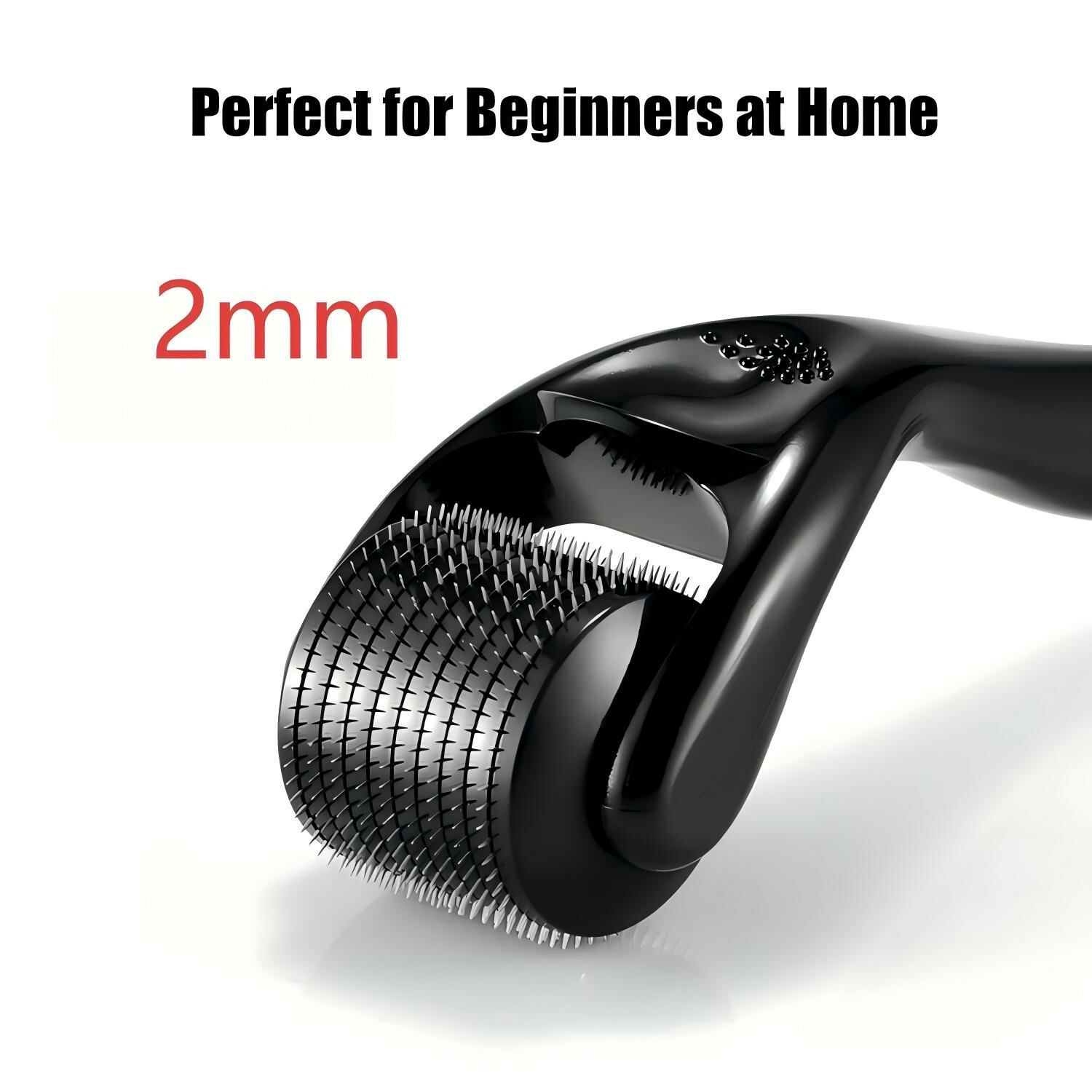 Домашний мезороллер (дермароллер) 540 игл по 1мм для бороды, волос, кожи лица и головы / Ролик массажный для мезотерапии / Роллер