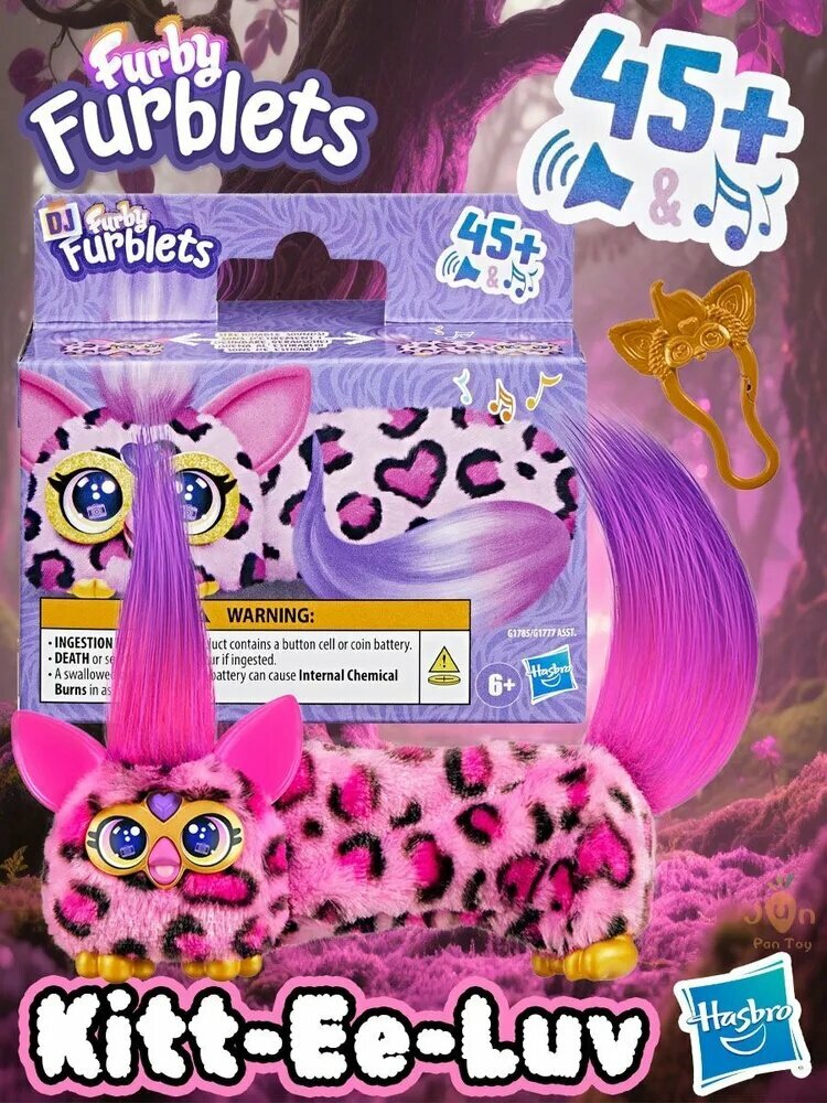 Ферби пикси, Hasbro Furby DJ Furblets Kitt-Ee-Luv G1785 / детская интерактивная игрушка, Умеет петь, имеет мягкое тело, подходит для развивающих игрушек старше 3 лет