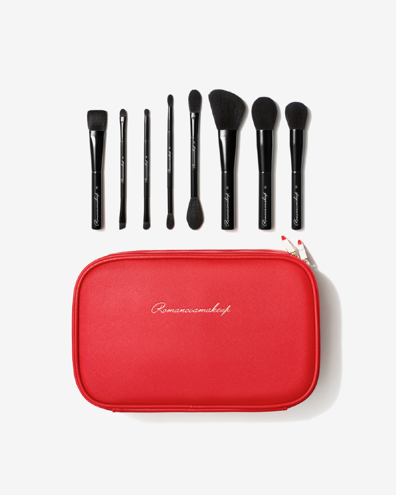 Romanovamakeup набор из 8 кистей для макияжа, косметичка в подарок