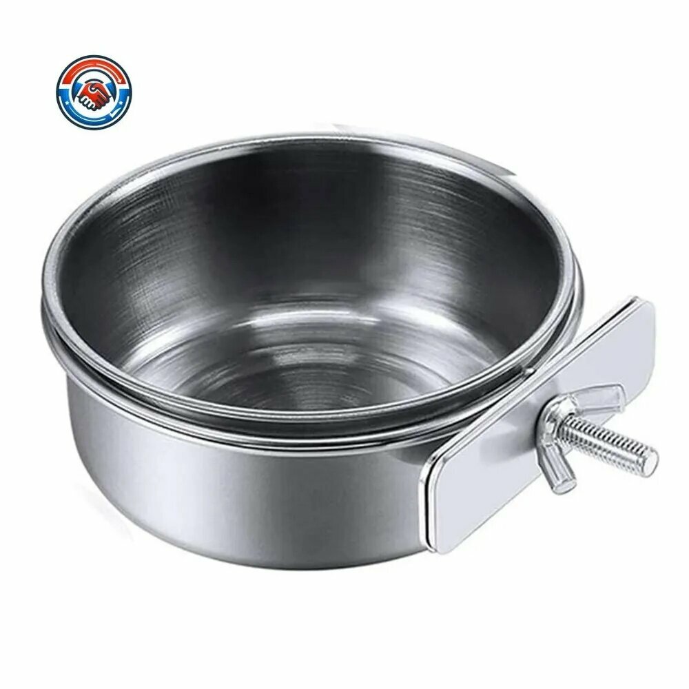 Кормушка для птиц из нержавеющей стали, съёмная миска с зажимом для клетки, поилка для попугаев, волнистых, корелл, ары, удобная чаша для корма и воды, 3 размера