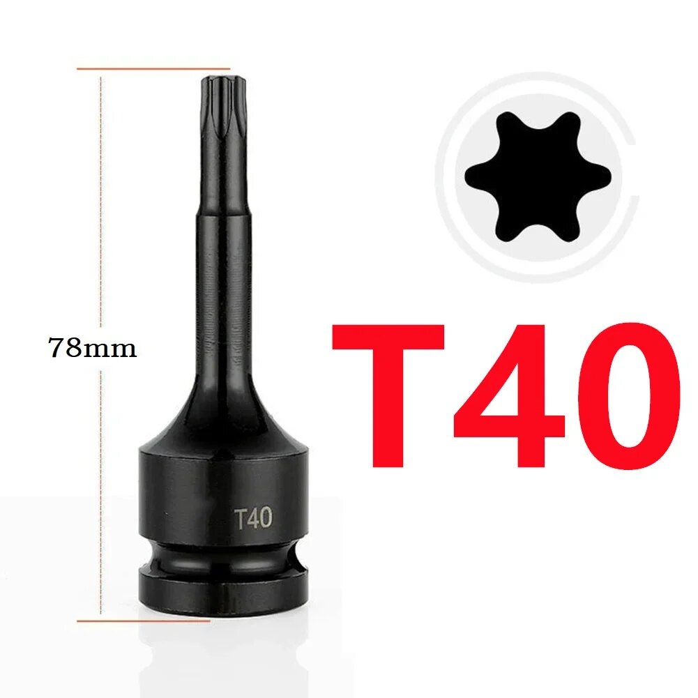 Торцевые биты Torx, 1/2 дюйма, набор T20-T80 T40
