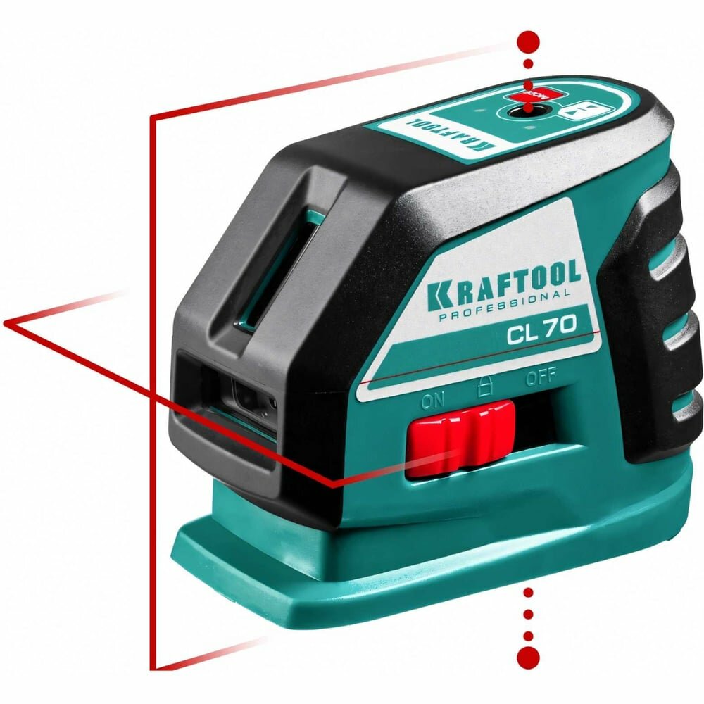 Лазерный линейный нивелир KRAFTOOL CL-70 20м / 70м /детектор/, сверхъяркий IP54 34660