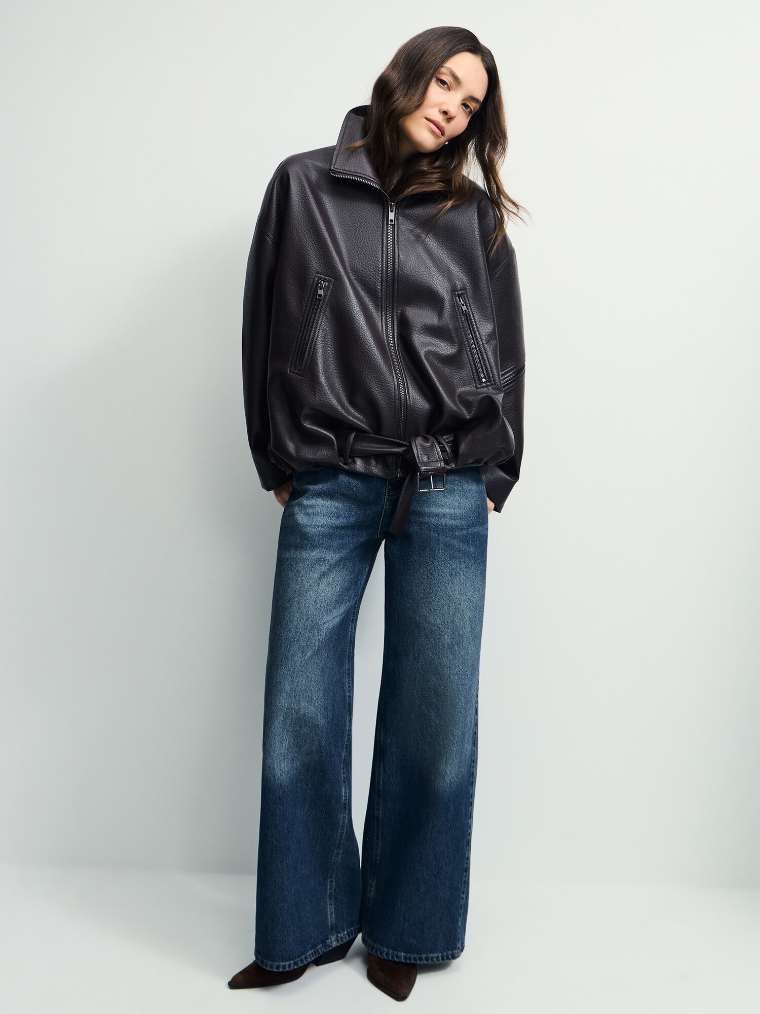 Джинсы широкие wide leg 