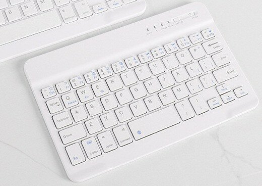 Белая 7-дюймовая беспроводная Bluetooth водонепроницаемая клавиатура для планшета совместимая с iOS Android и Windows