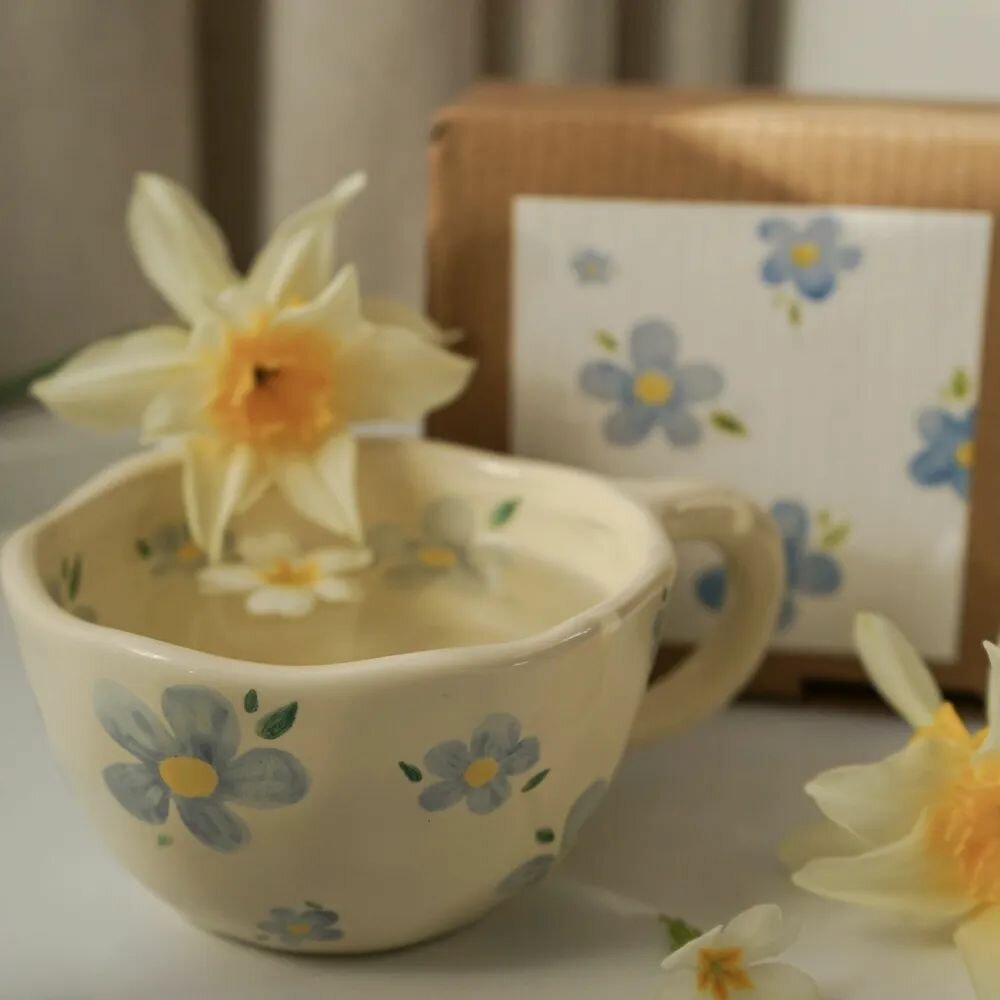 Кружка "Голубые ромашки", 250 мл, 1 шт