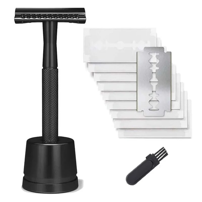 Безопасная бритва из нержавеющей стали с утяжеленной ручкой, сменные лезвия с двойным лезвием, бритва с одним лезвием для мужчин, бритва, Мужская бритва