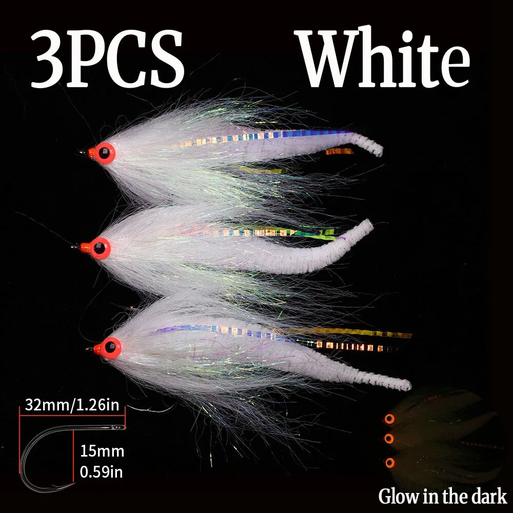 3шт White Mangum's Dragon Tail, 3/0, Белый