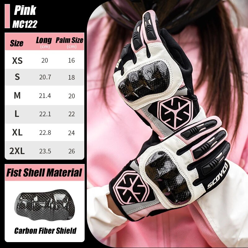 SCOYCO мотоциклетные перчатки для мужчин и женщин, летние дышащие Розовый, L, MC122-Pink