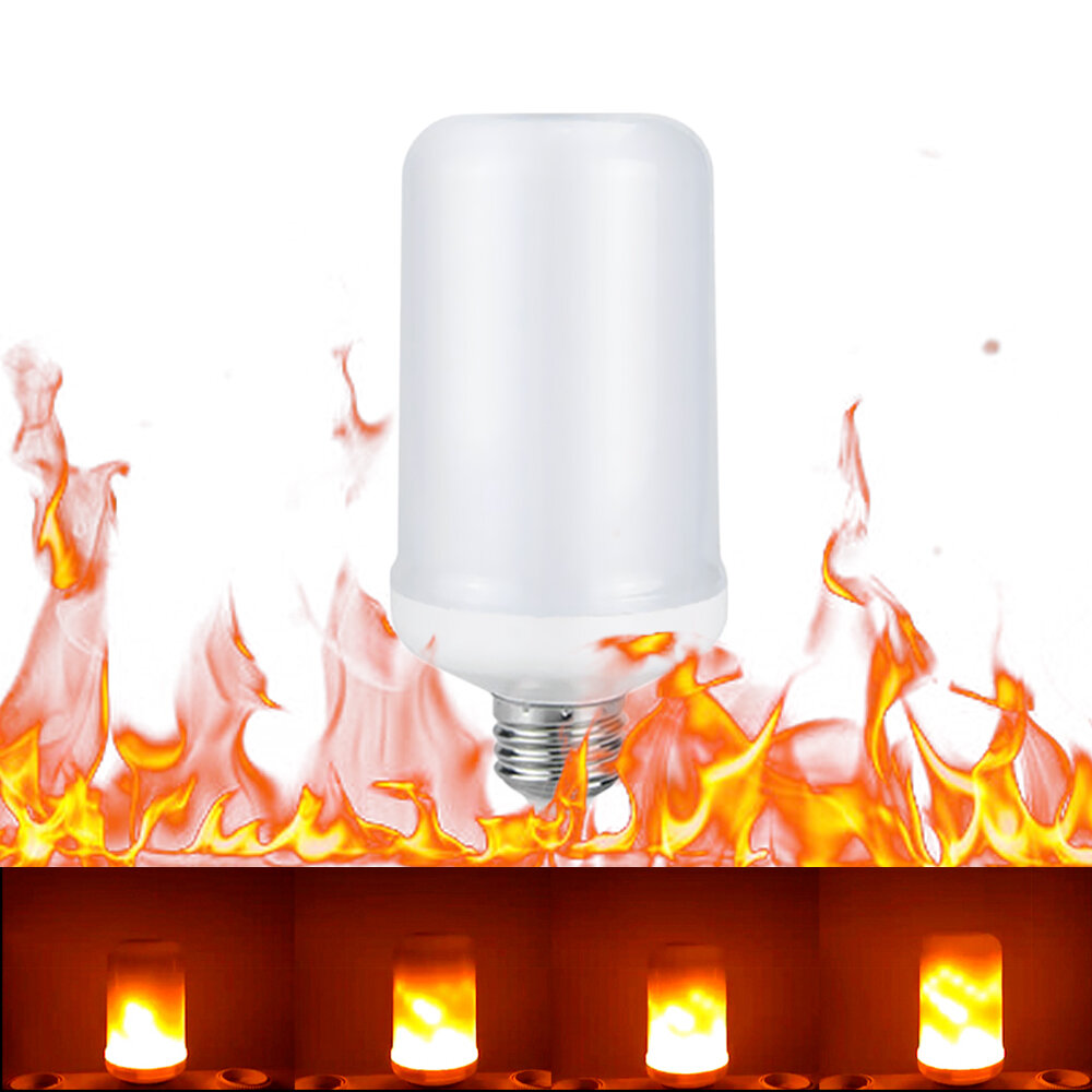 Лампа светодиодная с эффектом огня E26 база режимы постоянно яркий/пламенеющий SMD2835 99 светодиодов 1500K желтый 4Вт AC 85-265В для вечеринок праздников подарков