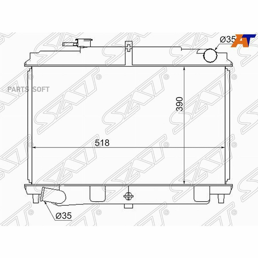 Радиатор Nissan Atlas F 92-02 от официального дистрибьютора, SAT, артикул NS000F23