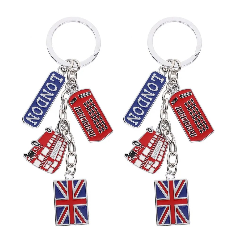 Практичный ключевой брелок с тематическими рисунками Великобритании 2 штуки размер 8.00X3.50X0.50cm