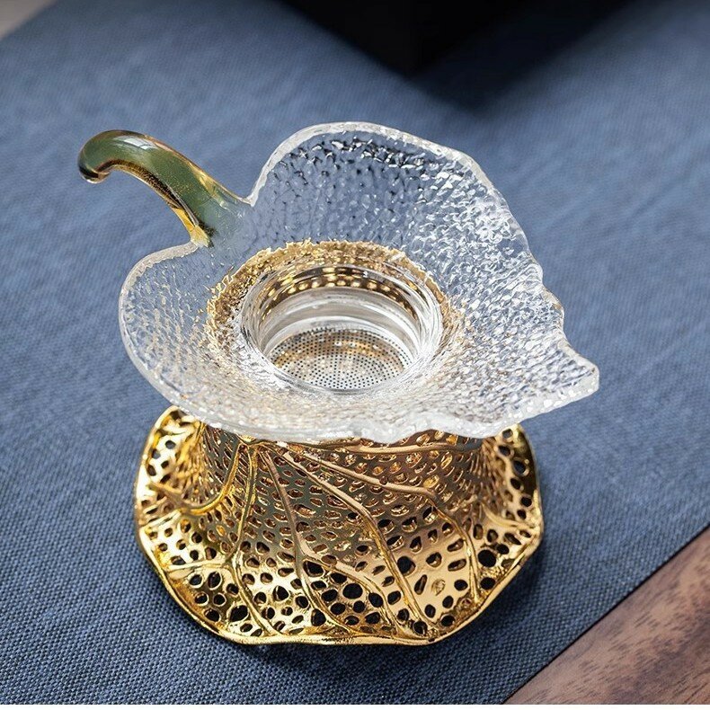 Креативный термостойкий стеклянный чайный фильтр, интегрированная сетка для фильтрации чайных листьев, сепаратор для чая, сетчатый фильтр, воронка, аксессуары для кунг-фу чайного набора