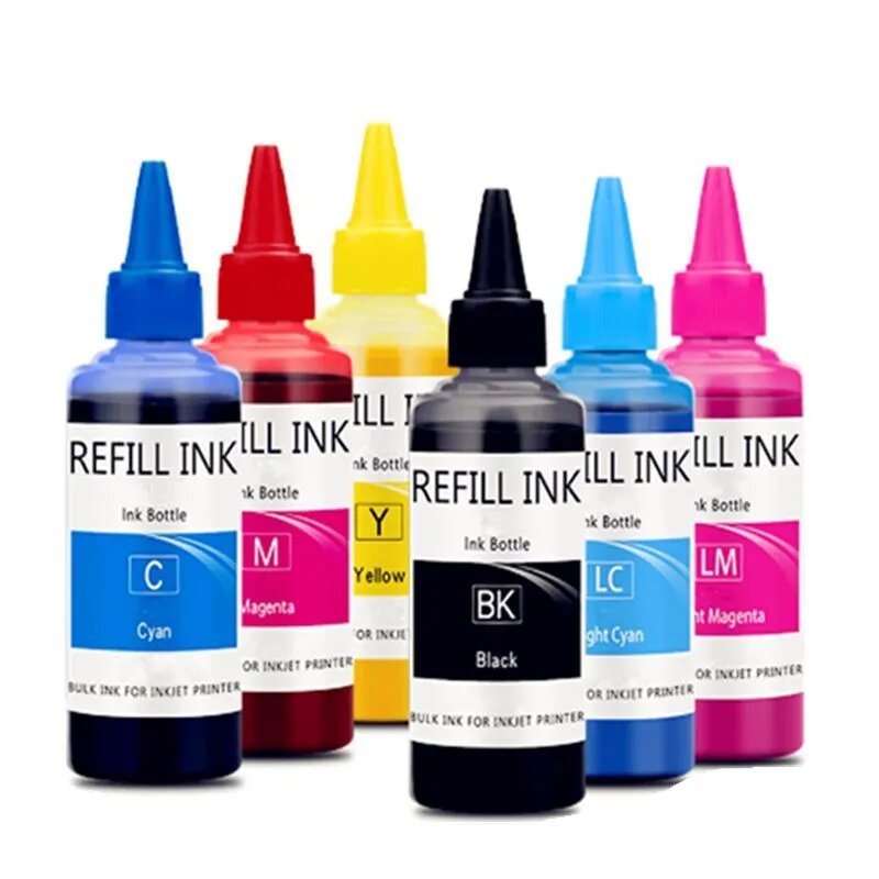 Чернила сублимированные чернила, Epson L800 L805 L1300 L1800 1410 R270 R290 R330 принтера, совместимый, Набор CMYK, Светло-голубой (light cyan), 6 шт