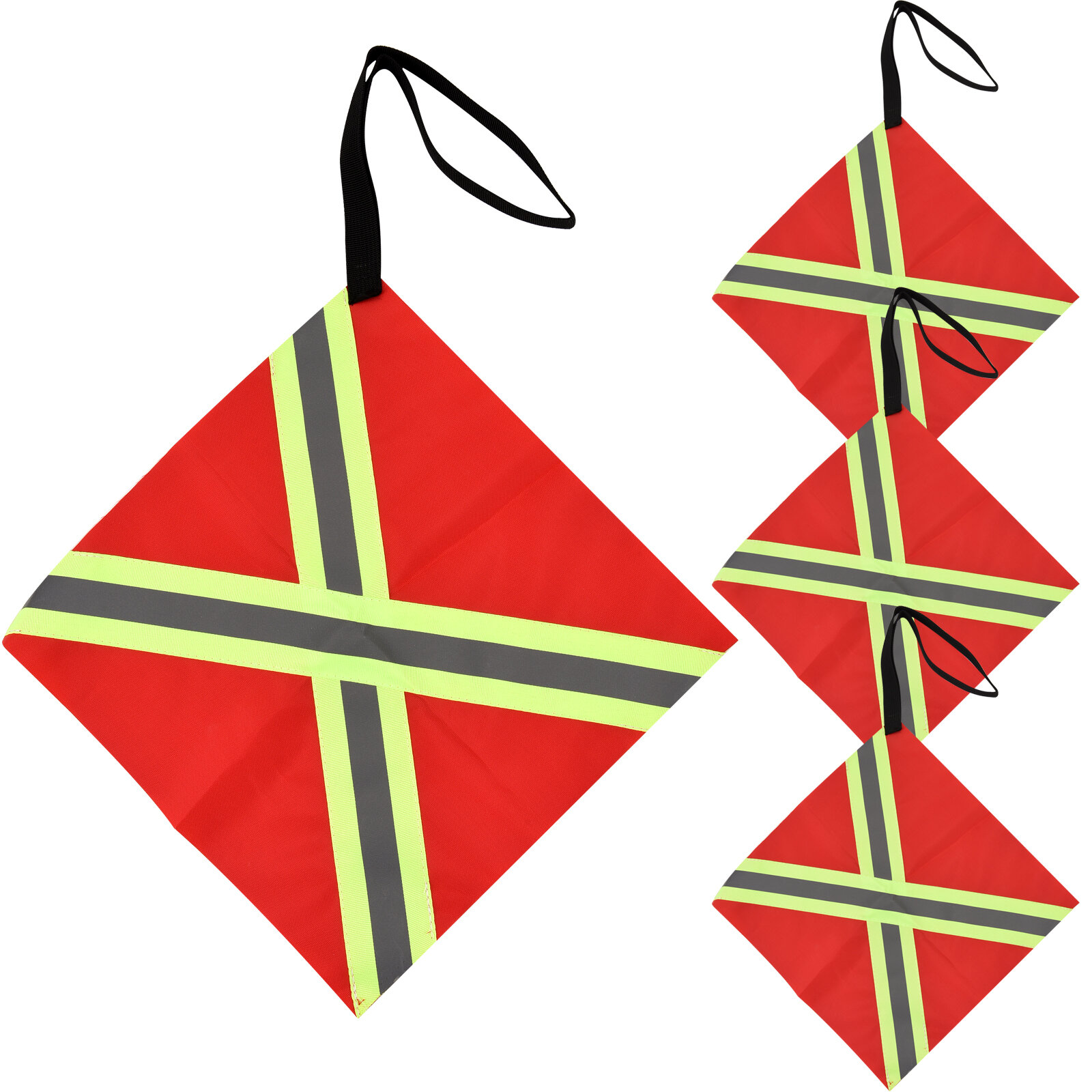 4pcs Флаг сигнальный для каяка и каное Safety Travel Flag Reflective Warning Flag с ремнем для каяка SUP каное, материал Оксфордский ткань, размер 30*30cm/11.8*11.8in, вес 30g/1oz (каждый)