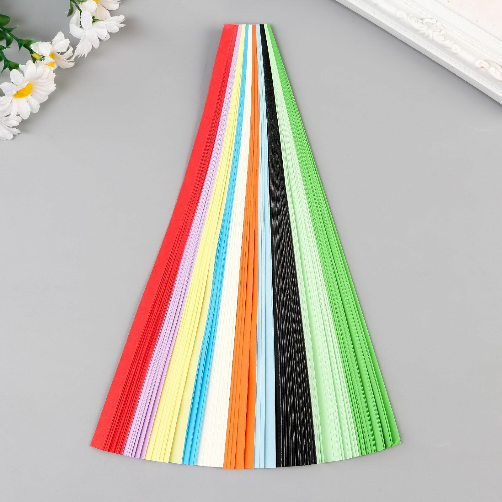 Полоски для квиллинга "Цветные", вид: полоски, цвет: разноцветный