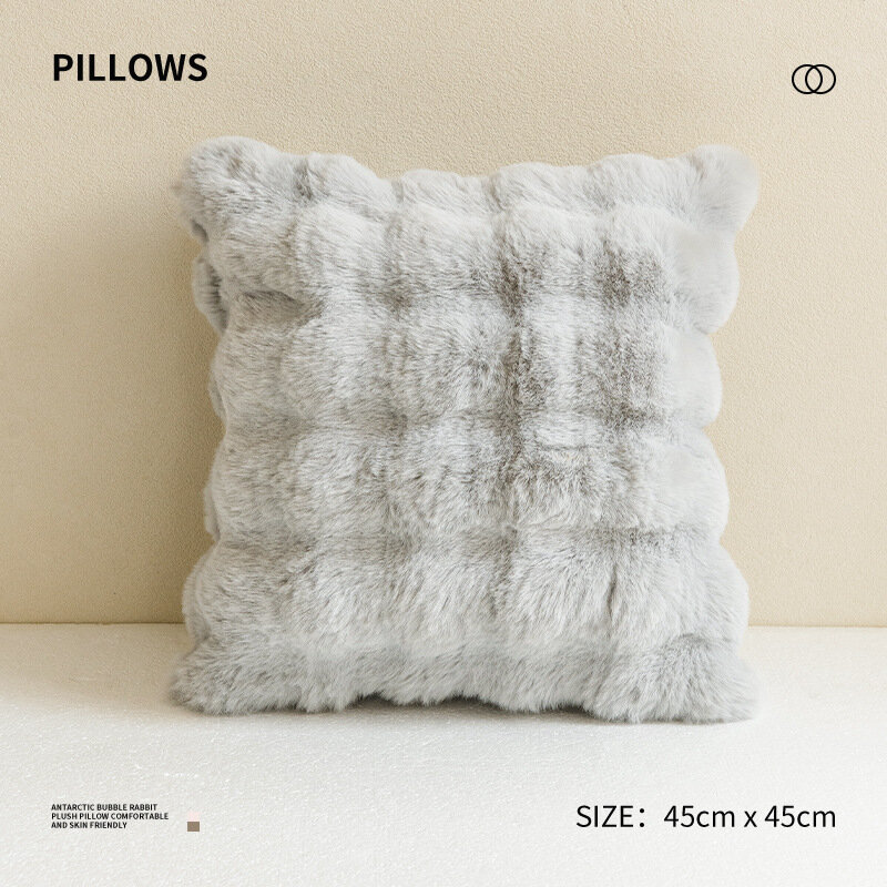 Премиальная подушка для дивана из кроличьего меха для гостиной, утолщенная подушка для дивана на осень и зиму, подушка для спинки, декор для эркера