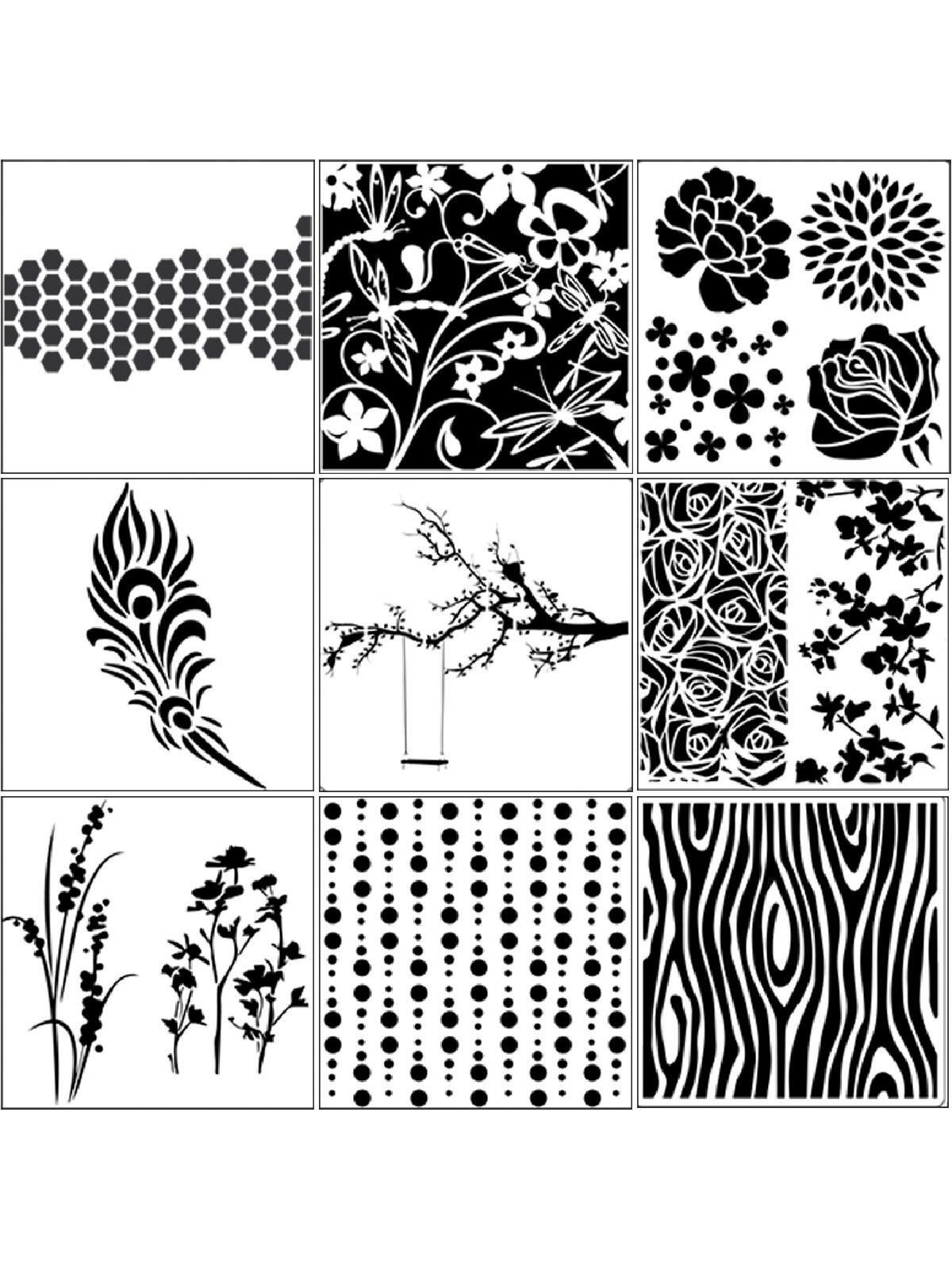 9 шт./компл. Дерево Аэрограф Живопись Трафарет DIY Альбом Для Скрапбукинга Ремесло Многоразового Использования