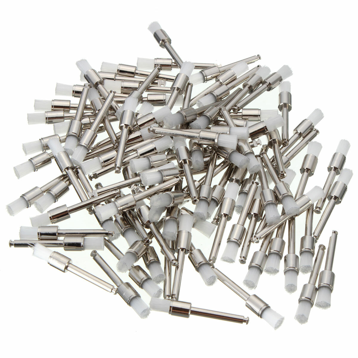 Щетка полировальная стоматологическая Prophy Brush Flat Type Nouve, белый нейлон, 28×4,5 мм, 100 шт в упаковке