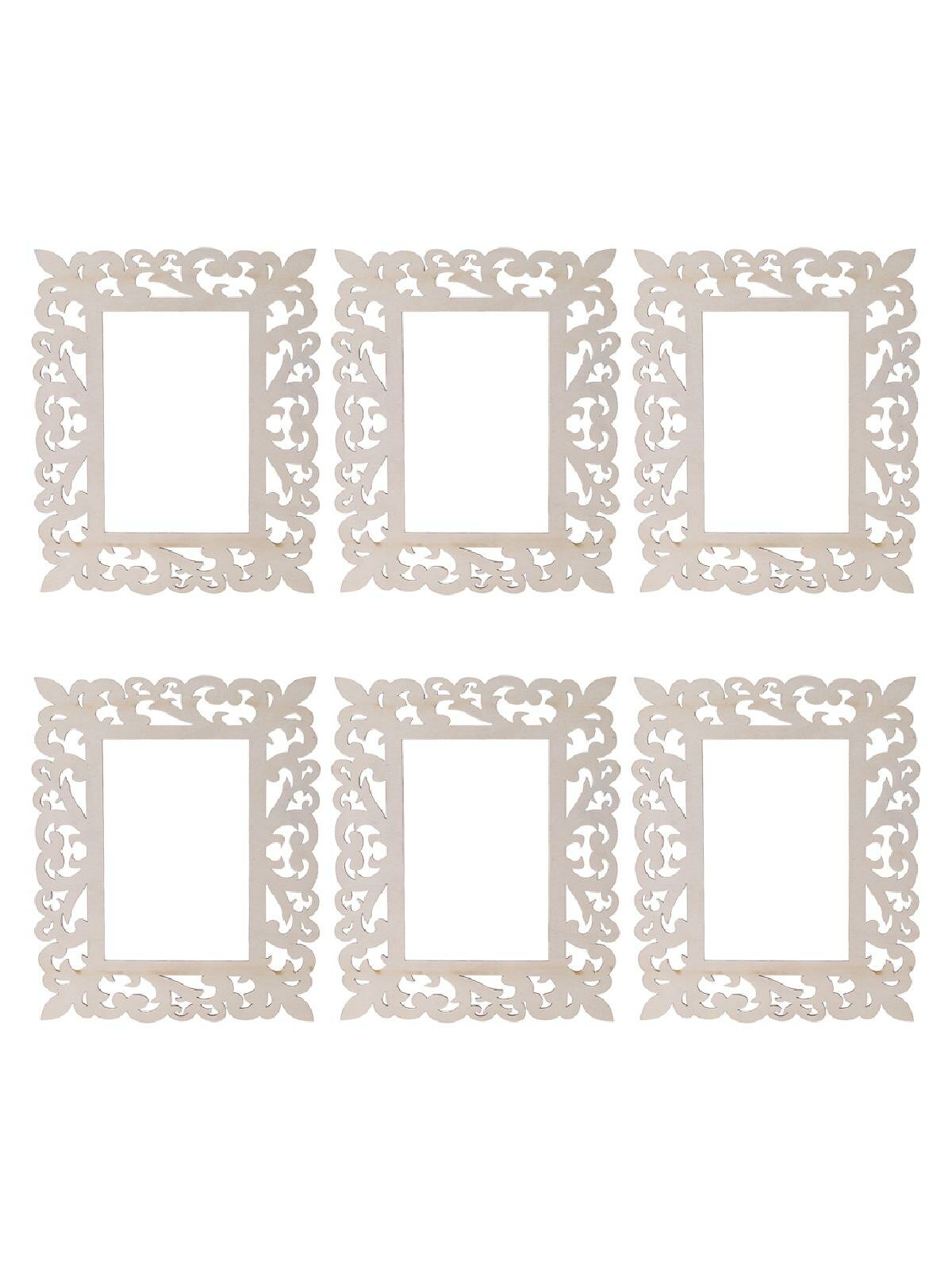 6 Шт. Деревянные бирки и подвески, Выдалбливают Оконные решетки, Украшения и Приукрашивания