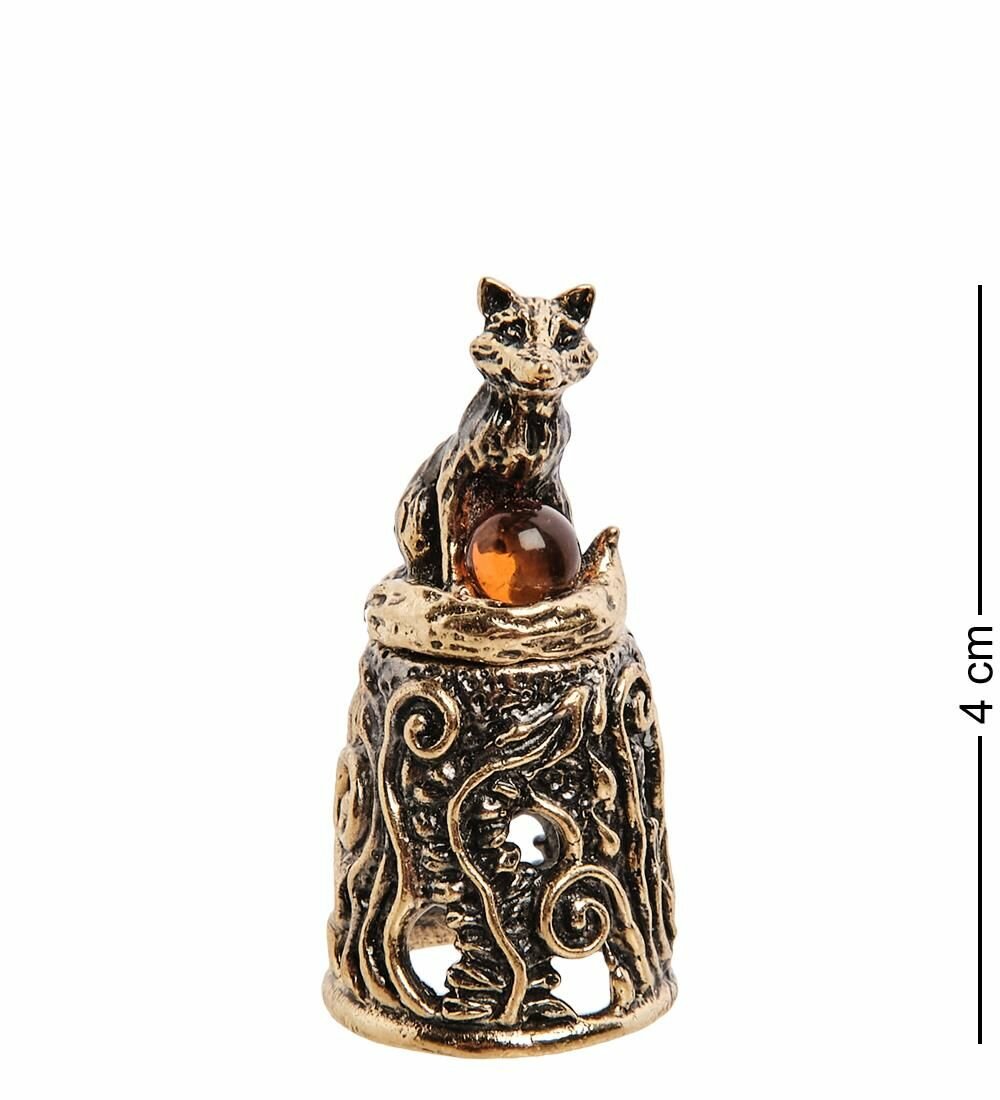 Наперсток из янтаря и латуни "Лисичка" A2163613 Народные промыслы, Латунь, янтарь