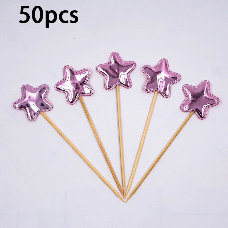 Одноразовые бамбуковые палочки 50 шт. Розовый, tiny spot Pink