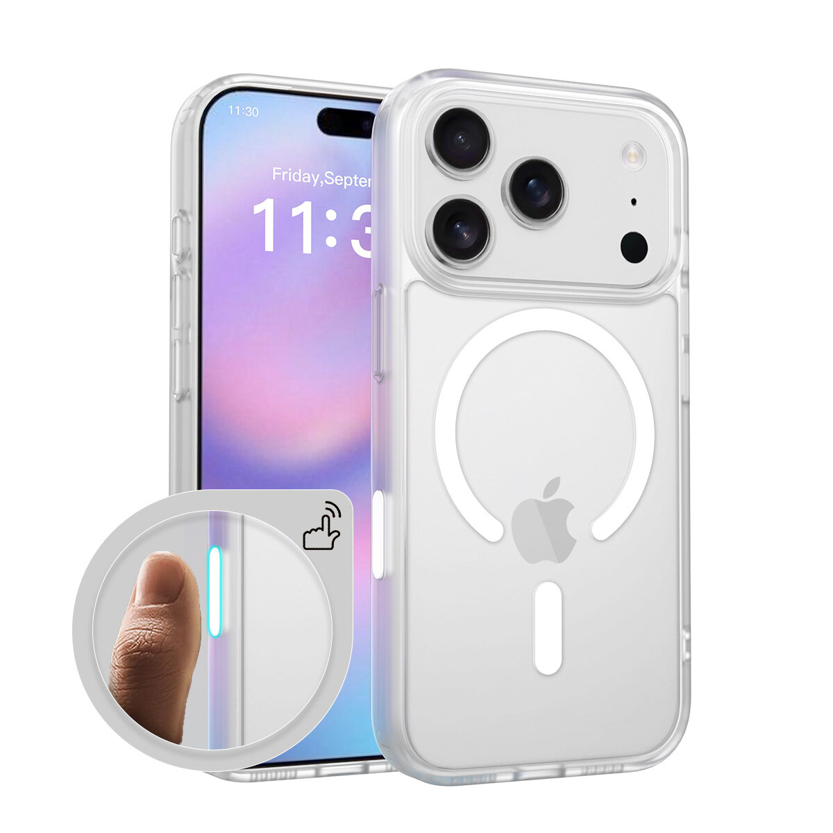 Чехол для Apple iPhone 17 Pro Max / Айфон 17 Про Макс, soft touch, накладка, поликарбонат (PC), защита камеры, ударопрочный, усиленные углы, Apple, Apple iPhone 17 Pro Max, transparent,