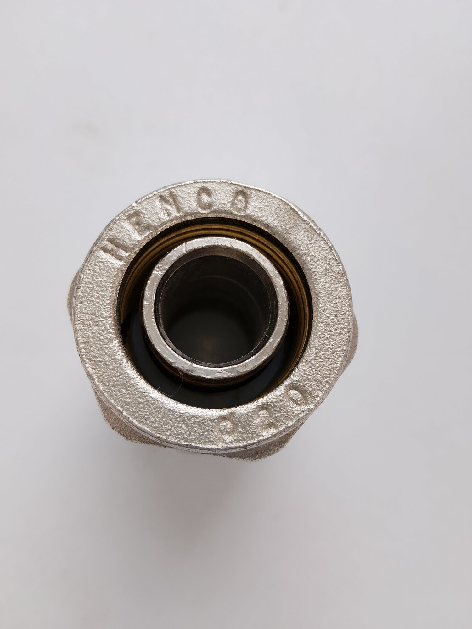 Муфта-цанга HENCO, наружная, хромированная, диаметр 20 мм, 1/2"