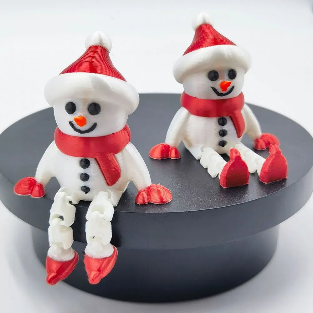 Снеговик с подвижными ножками, новогоднее украшение, 5*5 cm