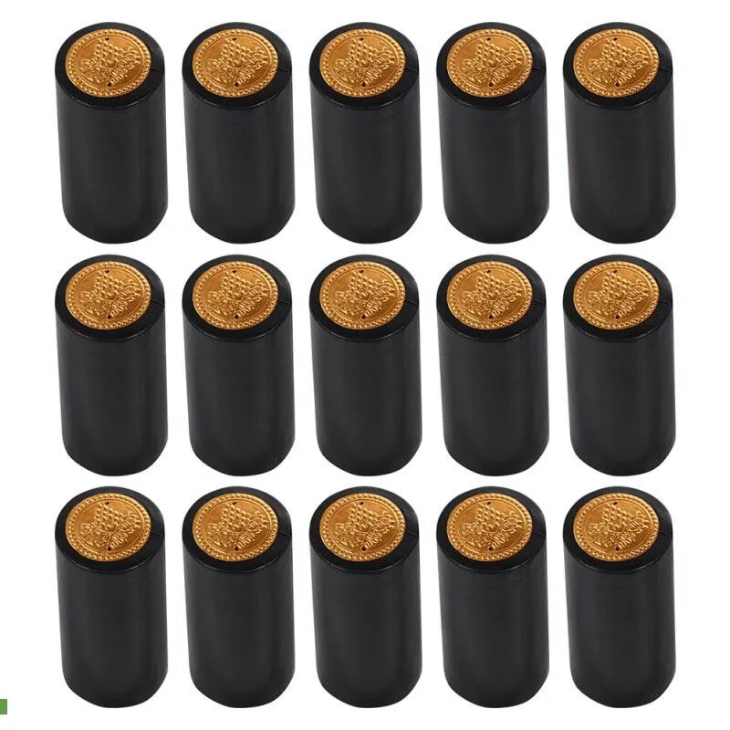 50 шт. пробок для бутылок, винные пробки, вакуумные крышки, термоусадочные пленки, черный пластик