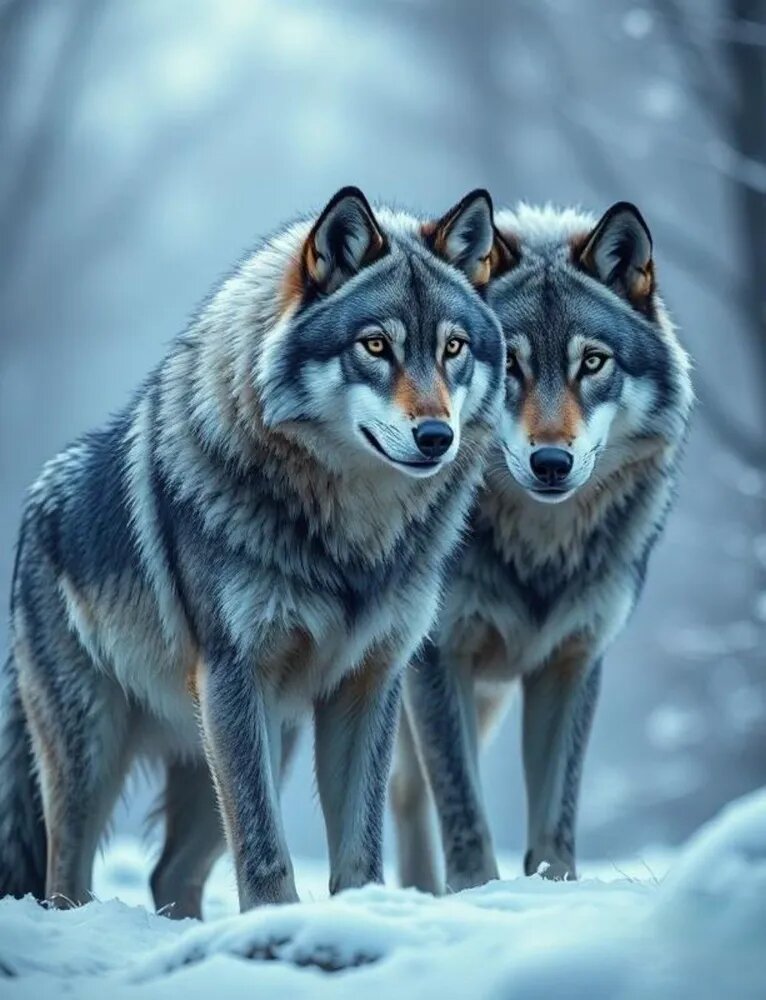 Алмазная Картина "волки" 40х50 См Алмазная Вышивка / Картина Стразами Подарков