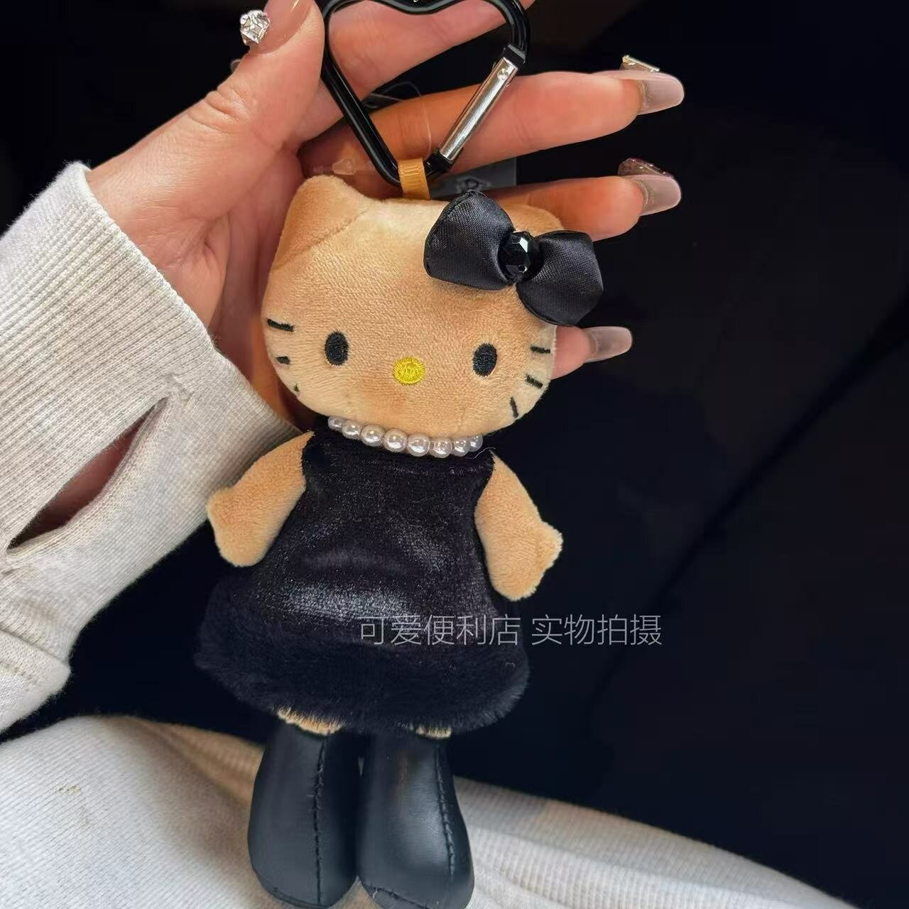 Милый мультяшный длинноногий леопардовый принт черный кожаный ангел униформа котенок с маленьким хвостом сердечко пуговица плюшевая игрушка подвеска очаровательная
