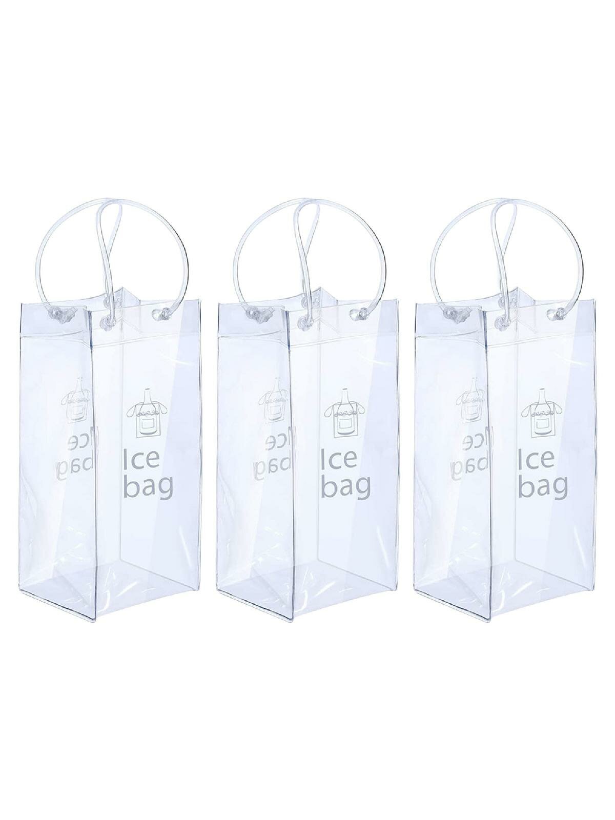 Пакеты для охлаждения напитков из ПВХ с ручкой, многоразовые для шампанского, пива и коктейлей