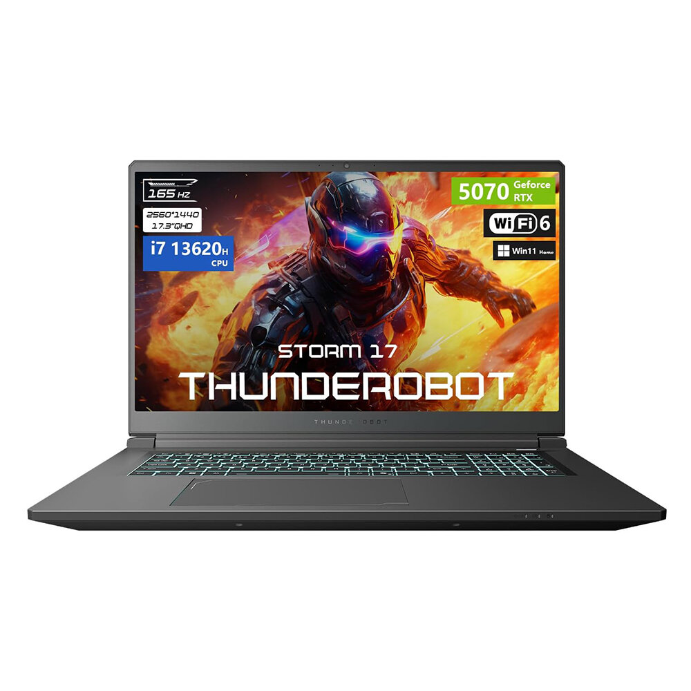 Ноутбук Thunderobot Storm 17 17.3" 2560x1440 QHD 165Hz 2K IPS (Intel Core i7-13620H, 32GB DDR5, 1TB SSD, NVIDIA Geforce RTX 5070, Windows 11 Home)