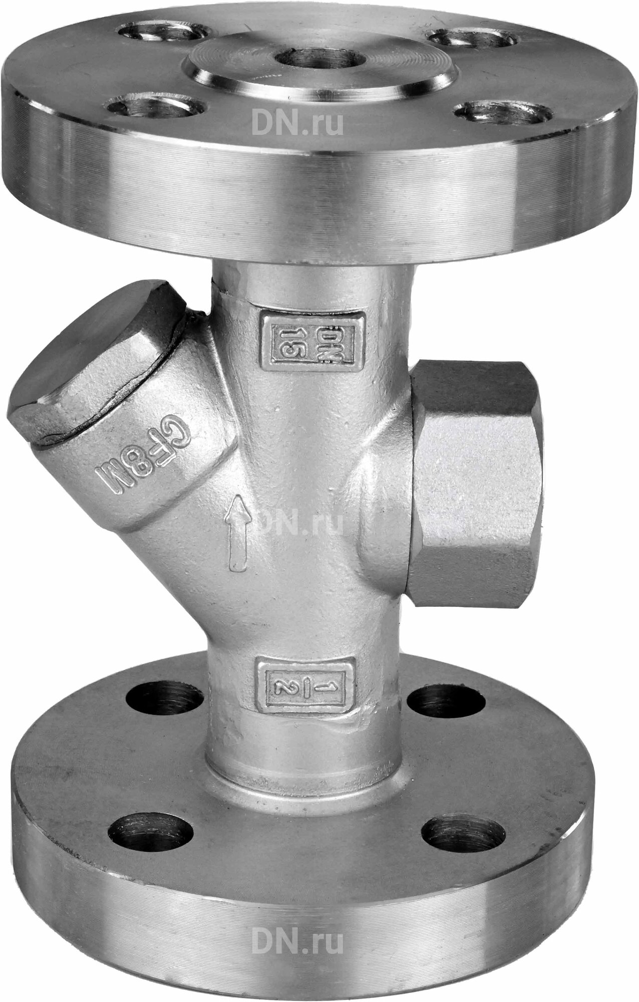Конденсатоотводчик термодинамический DN.ru ктдф Ду25 Ру63 с фильтром, нержавеющая сталь, фланцевый
