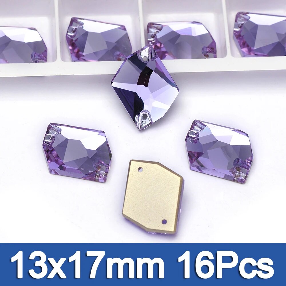 Фиолетовые стеклянные стразы Cosmic 13x17mm 16шт