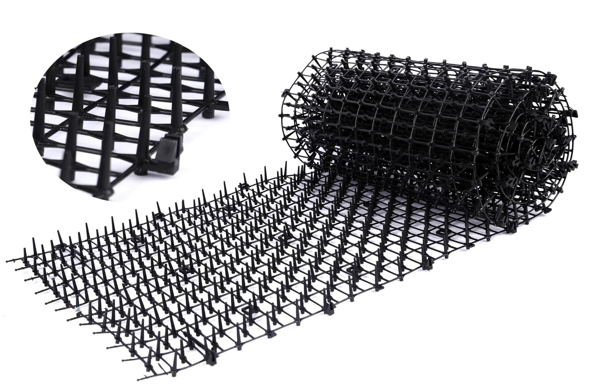 Коврик для отпугивания кошек P.C Repellent Cat Scat Mat с пластиковыми шипами Keep cat away длина 6.5 футов черный цвет 1 штука