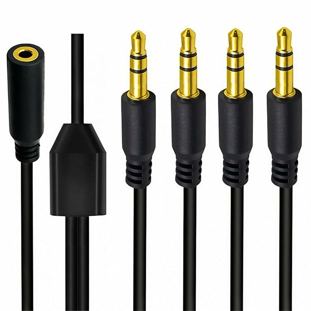 3.5 мм аудио-разветвитель с позолоченными контактами, 0.5m - 1 перетащить 4