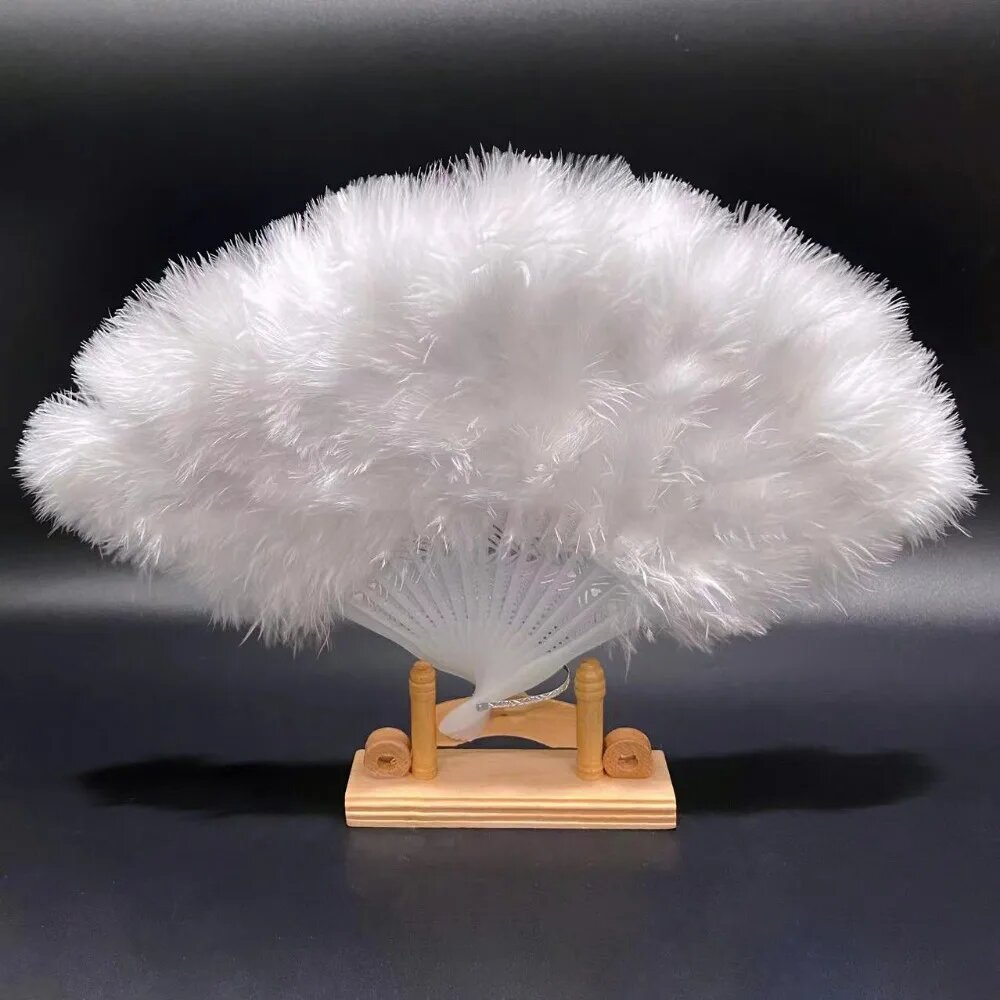 Белый складной веер из микрофибры