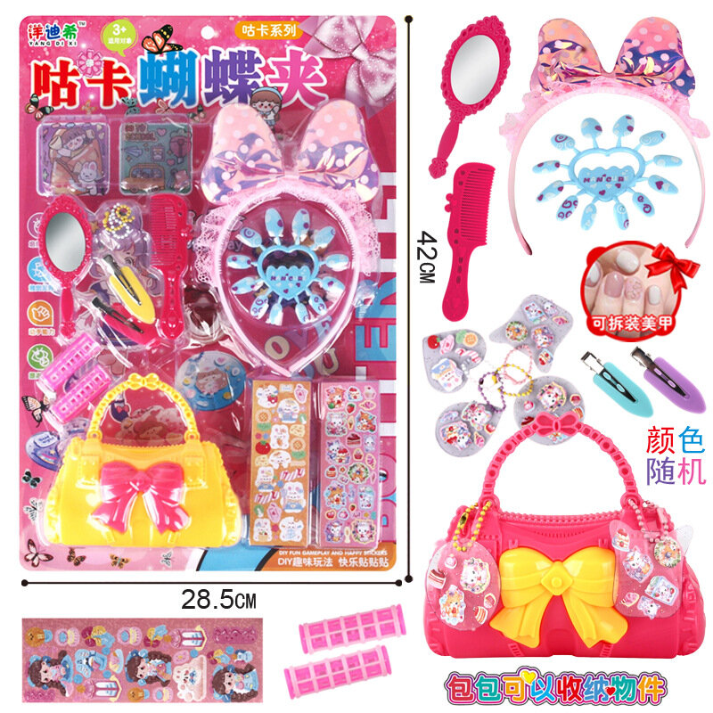 Бесплатная доставка Набор подвесных досок для девочек Милый бантик Ручная сумка для хранения Аксессуары Набор заколок для волос Карточка для ролевых игр Игрушки